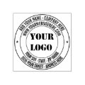 Custom Logo Name Info Address Round Rubber Stamp | Zazzle