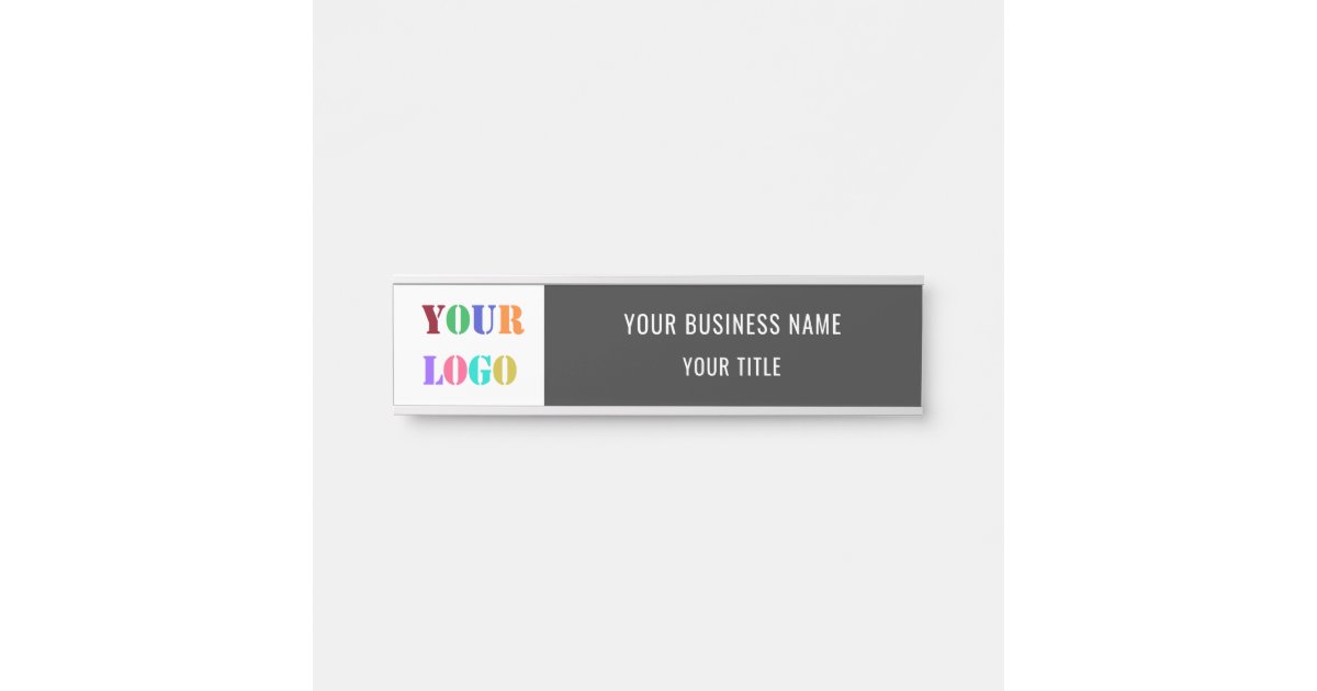 Custom Logo Name Info Business Office Door Sign | Zazzle