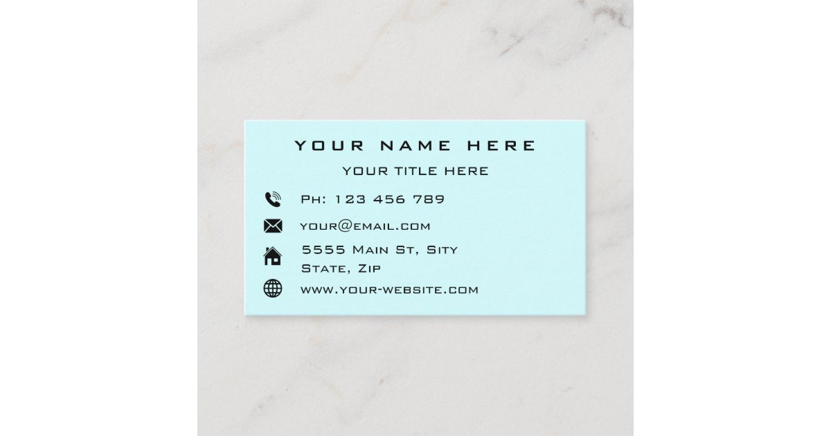 Custom Logo Name Info Choose Colours Business Card | Zazzle