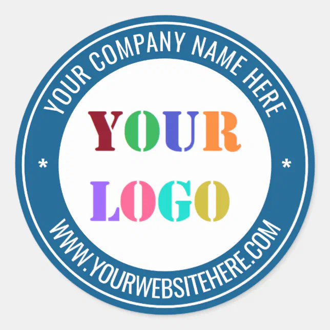 Custom Logo Name Website Business Sticker Template | Zazzle
