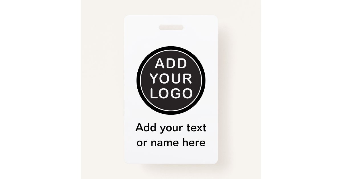 Custom logo or photo employee name id ID badge | Zazzle