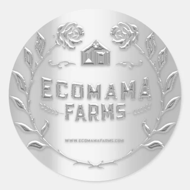 Custom Logo Silver Tester Sample Grey Classic Round Sticker | Zazzle