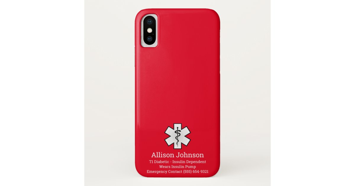 Custom Medical Alert Phone Case | Zazzle