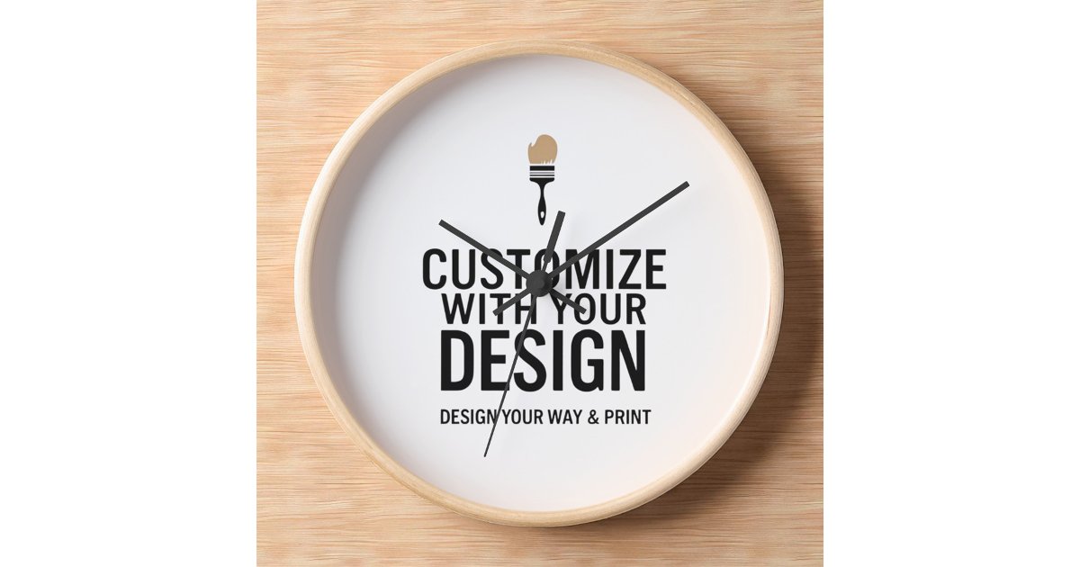 Custom Minimalist Personalised Company Branded Clock | Zazzle