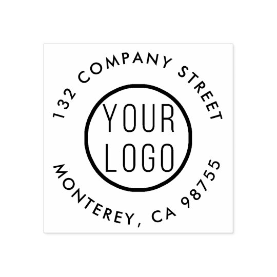 Custom Modern Business Logo Company Return Address Rubber Stamp ...