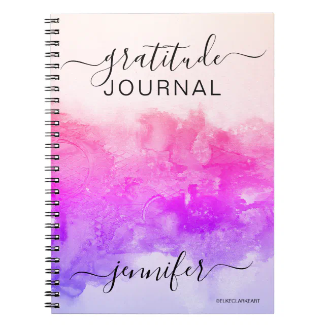 Custom Name Pink Abstract Gratitude Journal | Zazzle