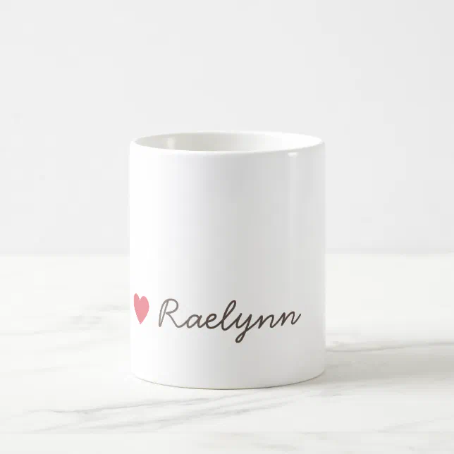 Custom Name Tiny Red Heart Symbol Cute Raelynn Coffee Mug | Zazzle