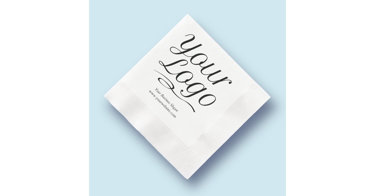 Custom Paper Napkins with Logo & Promotional Text | Zazzle