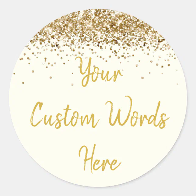 Custom Party Favour Personalised Birthday Ivory Classic Round Sticker ...