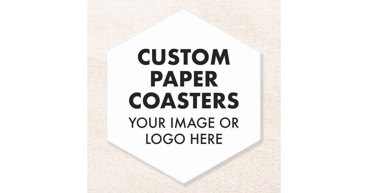 Custom personalised PAPER COASTERS (6) 4" HEXAGON | Zazzle