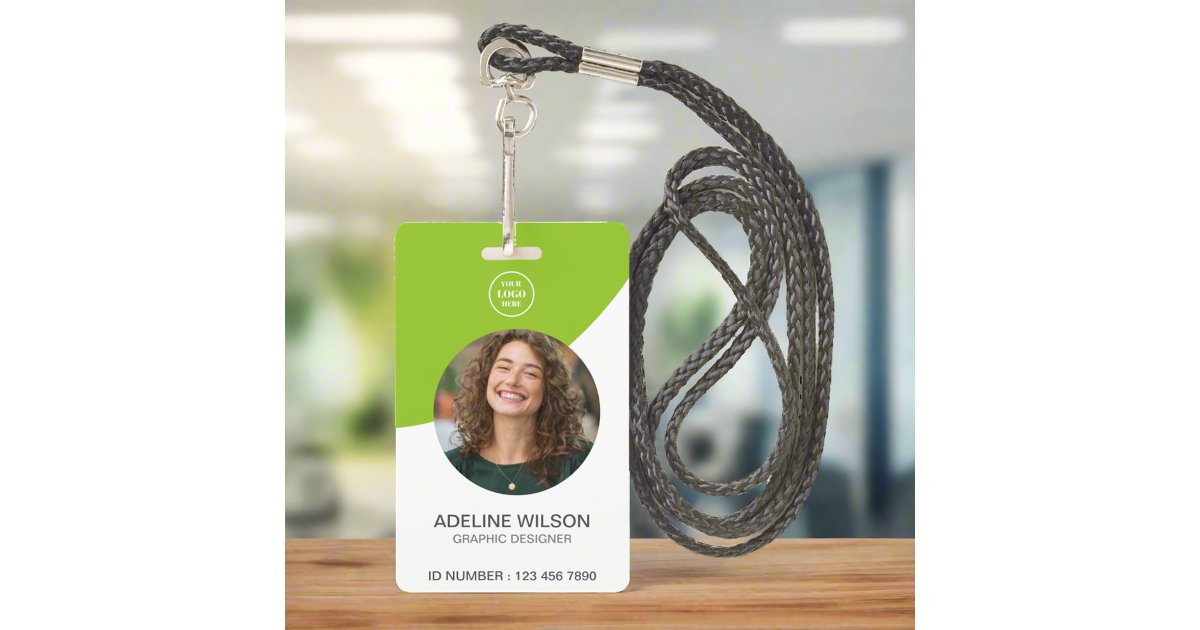 Custom Photo Company Logo Professional Employee ID Badge | Zazzle