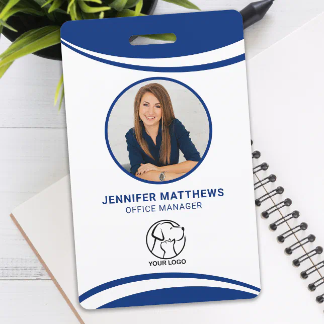 Custom Photo Employee Logo Name Badge ID Badge | Zazzle