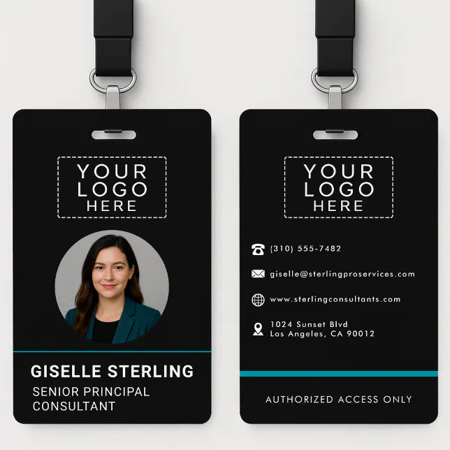 Custom Photo ID Logo Company Name Tag ID Badge | Zazzle