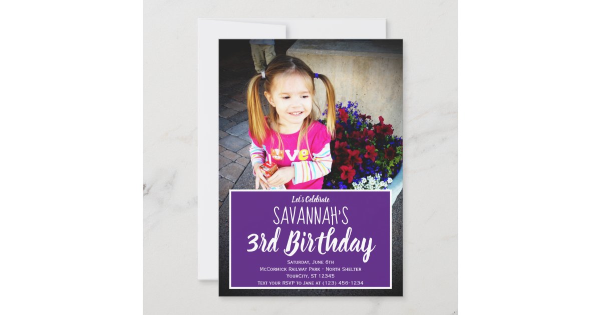 Custom Photo Personalised Birthday Party Invitatio Invitation | Zazzle