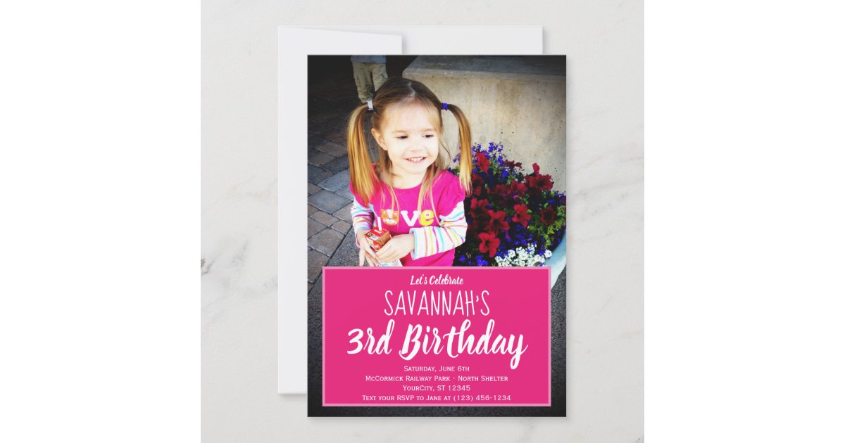 Custom Photo Personalised Birthday Party Invitation | Zazzle