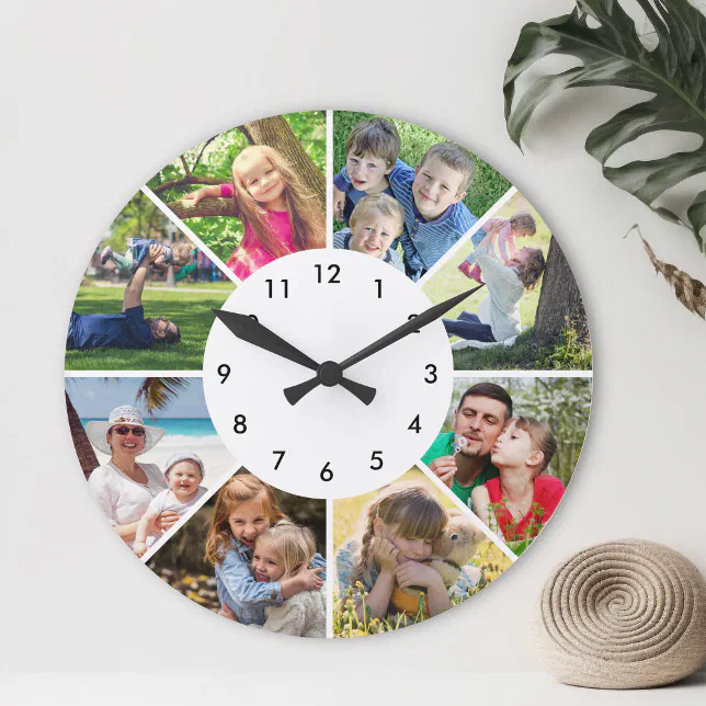 Custom Photo Personalised Family Children Friends Round Clock | Zazzle