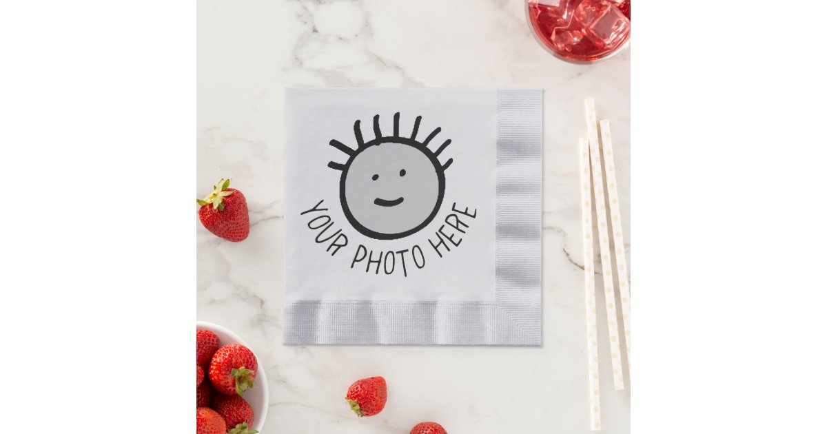 Custom Photo SILV. LUNCHEON PAPER NAPKINS Template | Zazzle