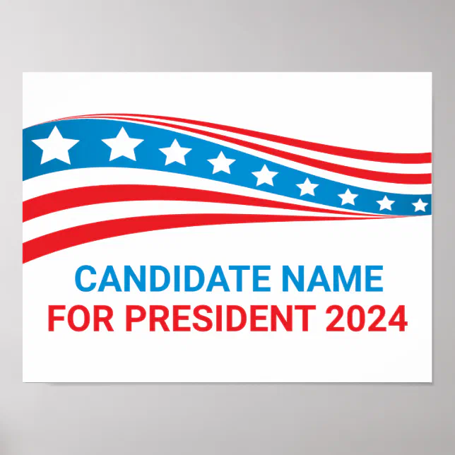 Custom Political Campaign American Flag Template Poster | Zazzle