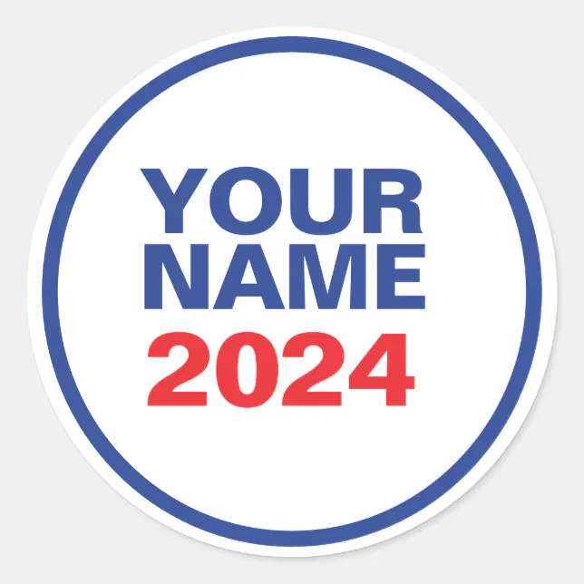 Custom Political Logo (Biden Design) Classic Round Sticker | Zazzle