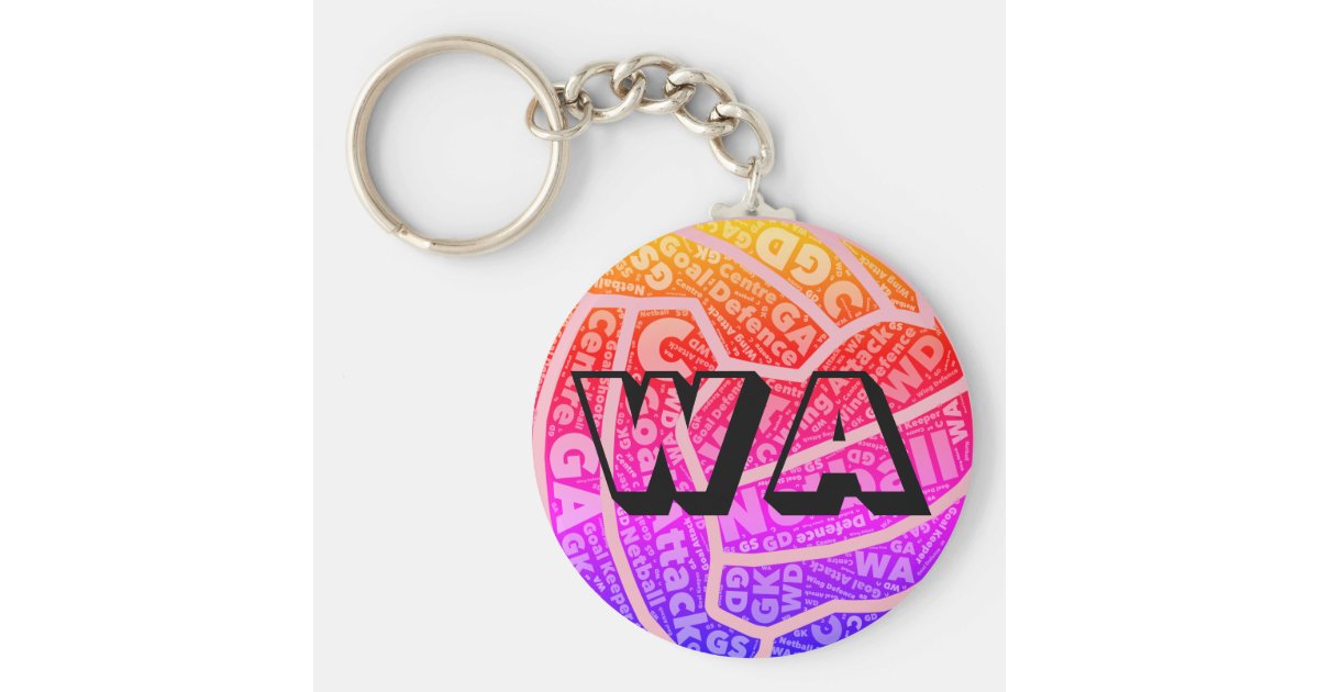 Custom Positions Ball Design Netball Keyring | Zazzle