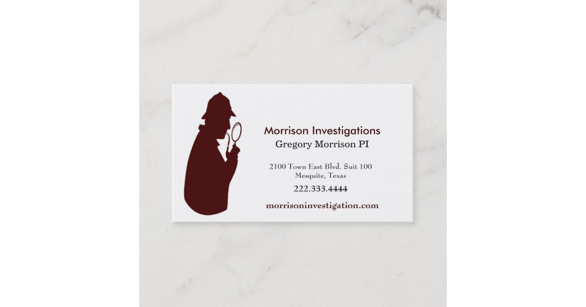 Custom Private Investigation Business Card | Zazzle