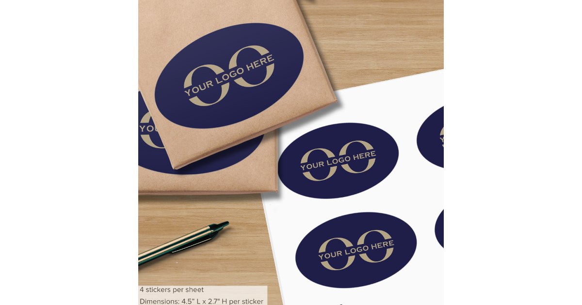Custom Promotional Business Logo Oval Sticker | Zazzle