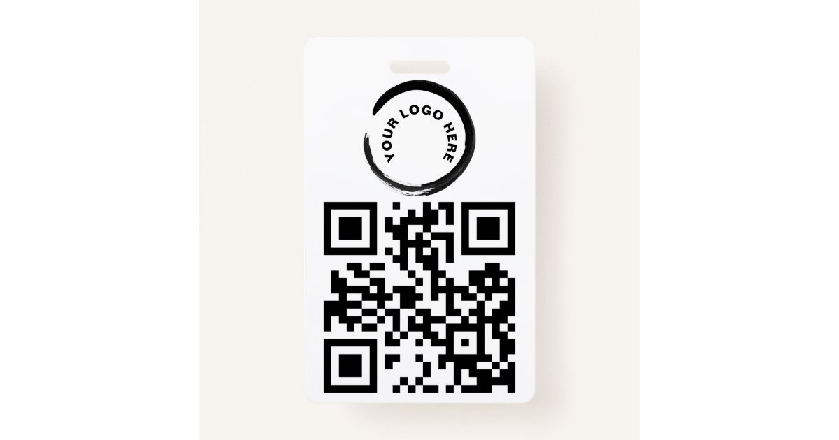 Custom QR code and / or Logo Badge ID Badge | Zazzle