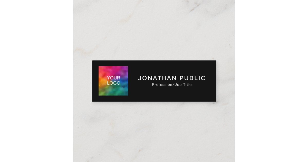 Custom QR Code Company Logo Employee Name Mini Calling Card | Zazzle