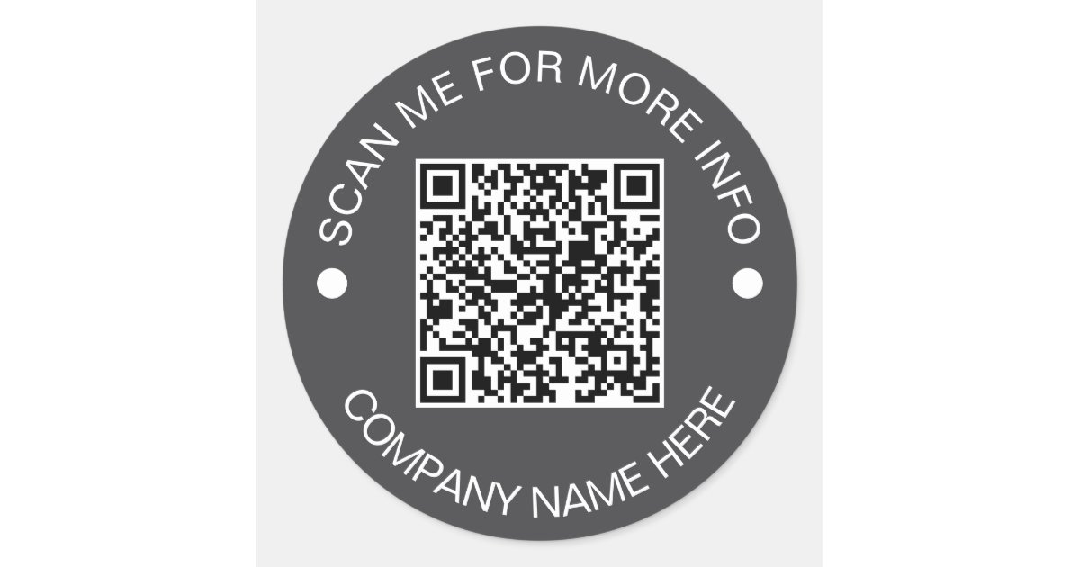 Custom QR Code Round Vinyl Waterproof Business Classic Round Sticker ...