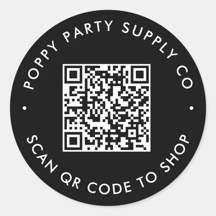 Custom QR Code Shop Sticker | Zazzle