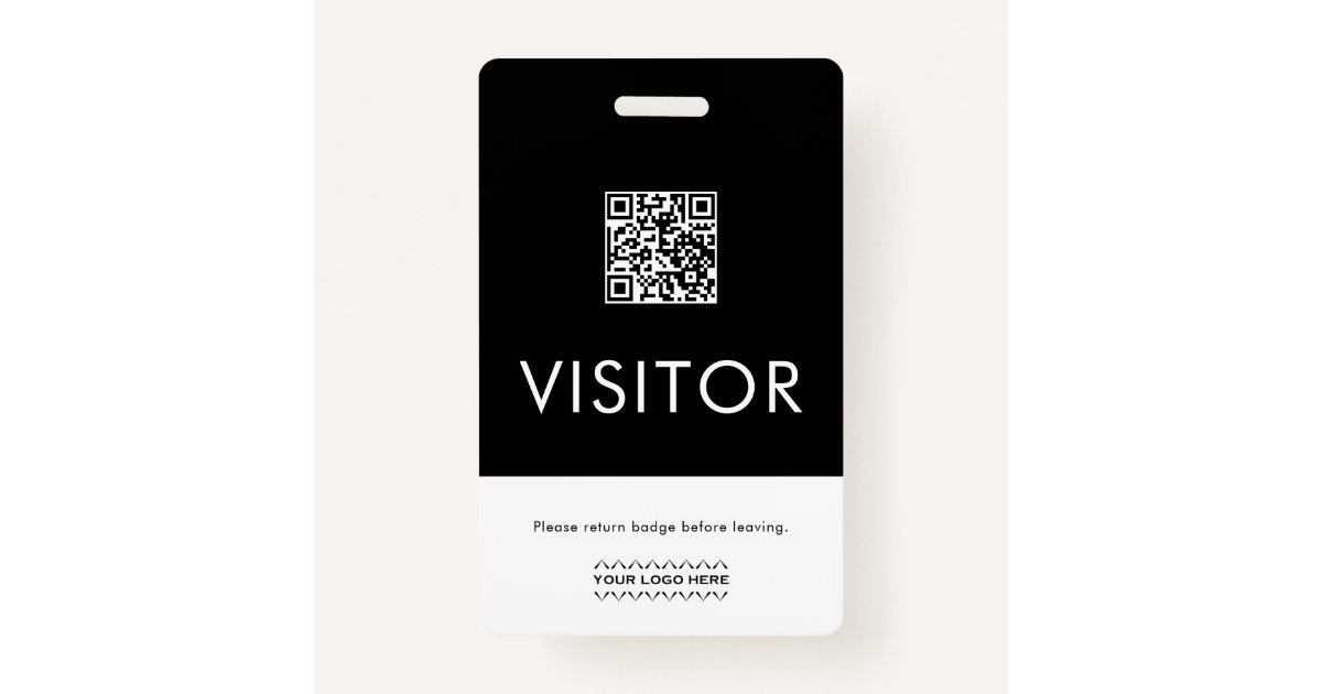 Custom QR Code Visitor Badge ID Badge | Zazzle
