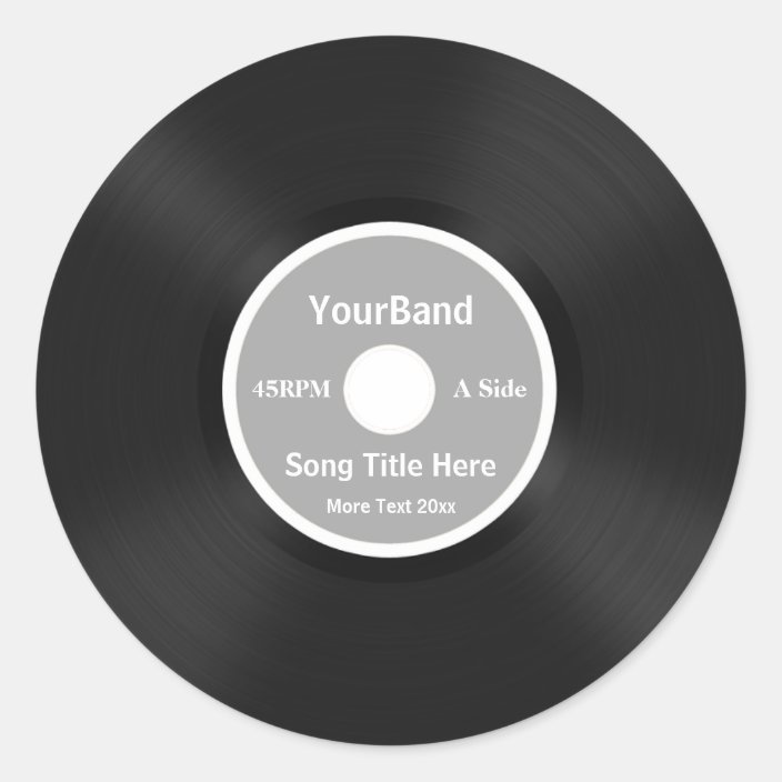 Custom Record Personalise Classic Round Sticker | Zazzle.co.uk