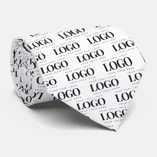 Custom Rectangle Business Company Logo Pattern Tie | Zazzle
