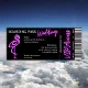 Custom Retro Boarding Pass Neon Flamingo Wedding Invitation | Zazzle