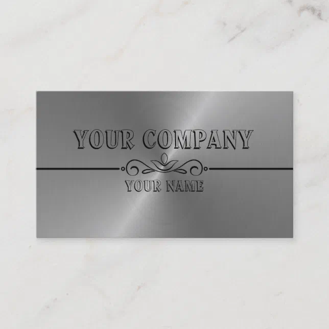 Custom Silver Effect Metallic Business Card | Zazzle