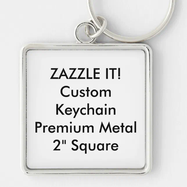 Custom Square Keychain Key Ring Blank Template | Zazzle