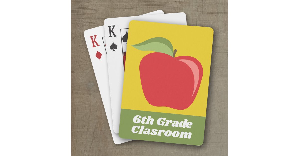 Custom Teacher Apple with Modern Apple Playing Cards | Zazzle
