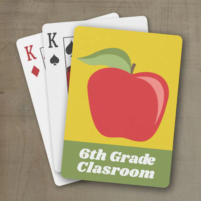 Custom Teacher Apple with Modern Apple Playing Cards | Zazzle