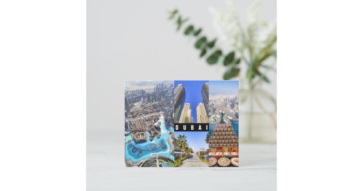 Custom text, Dubai, United Arab Emirates Postcard | Zazzle