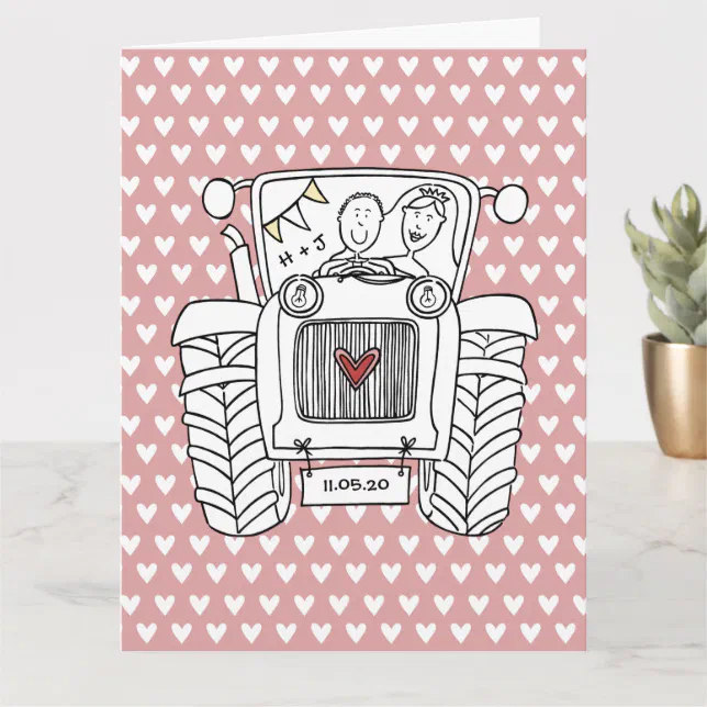 Custom Tractor Country Barn Rustic Wedding Card | Zazzle
