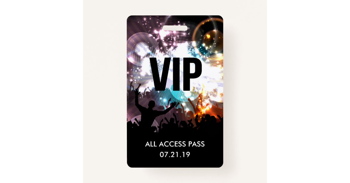 Custom VIP All Access Concert Badge Invitation ID Badge | Zazzle