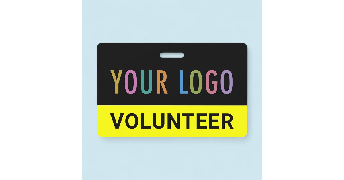Custom Volunteer Badge Clip or Lanyard Event Logo ID Badge | Zazzle