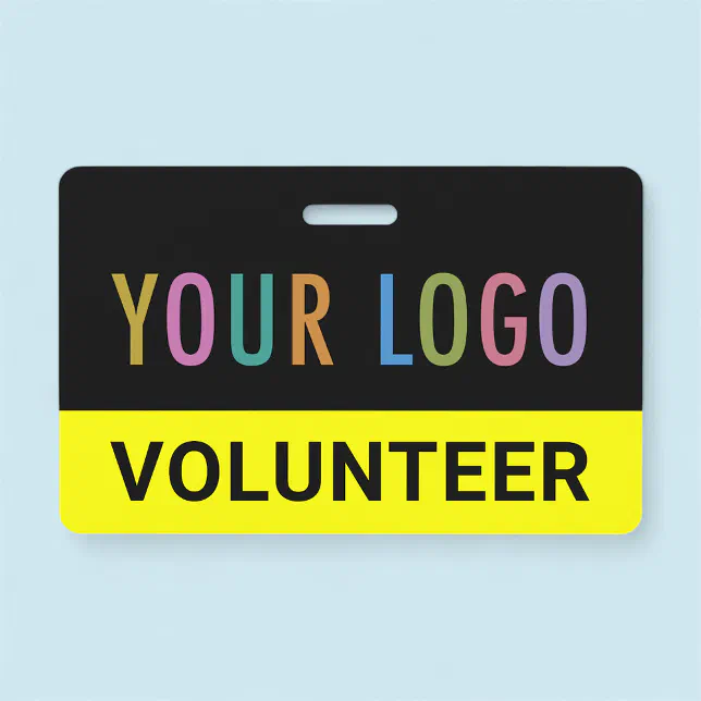 Custom Volunteer Badge Clip or Lanyard Event Logo ID Badge | Zazzle
