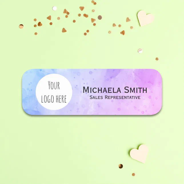 Custom Watercolor Business Retail Employee Name Tag | Zazzle
