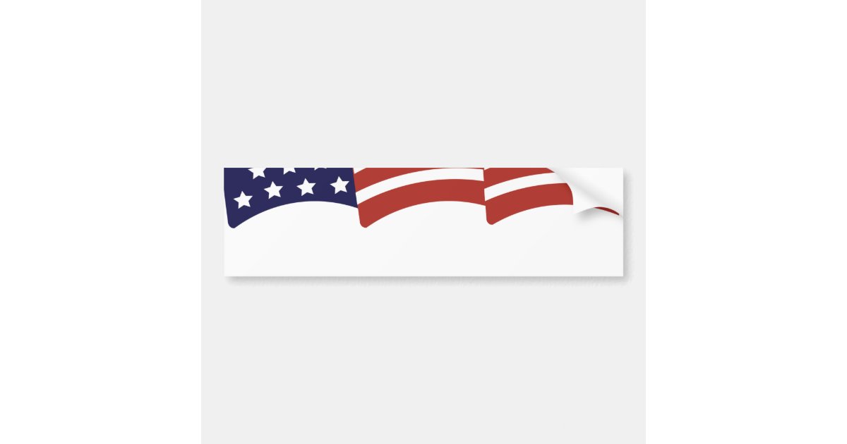 Custom Waving Flag Bumper Sticker Template | Zazzle