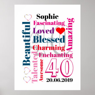 40th Birthday Posters & Prints | Zazzle UK