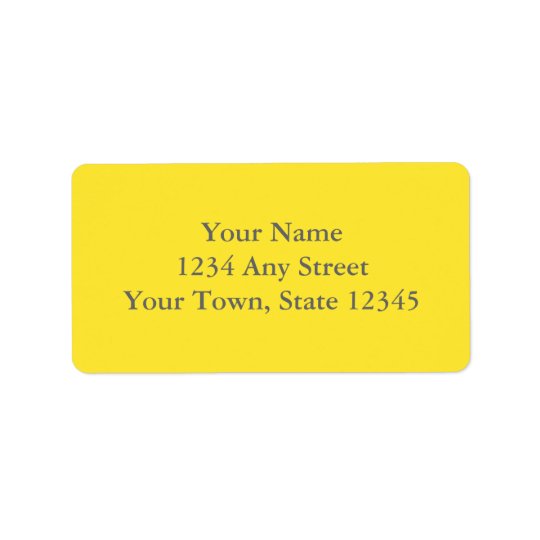 Custom Yellow & Grey Printed Address Labels | Zazzle.co.uk