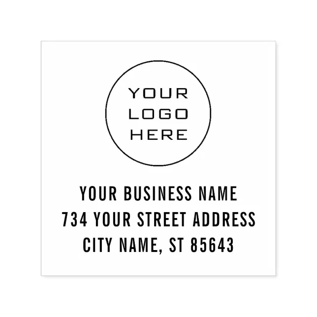Custom Your Company Logo Address Self-inking Stamp | Zazzle