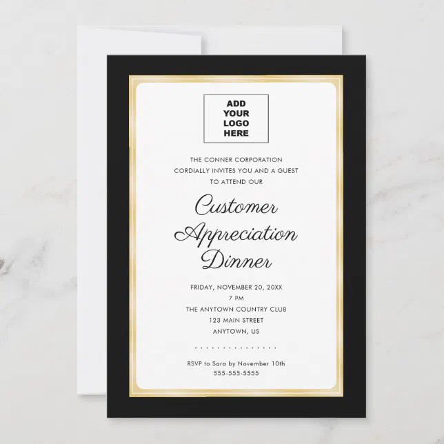 Customer Appreciation Dinner Corporate Logo Invitation | Zazzle