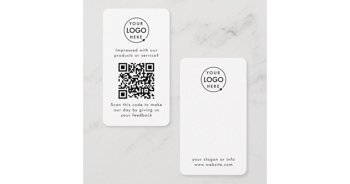 Customer Feedback QR Code Business Review Card | Zazzle